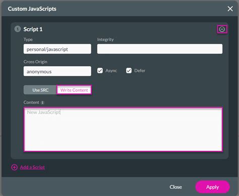 Custom Javascript Titan Web