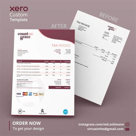 Xero Custom Invoice Template Xero Custom Docx Template Artofit
