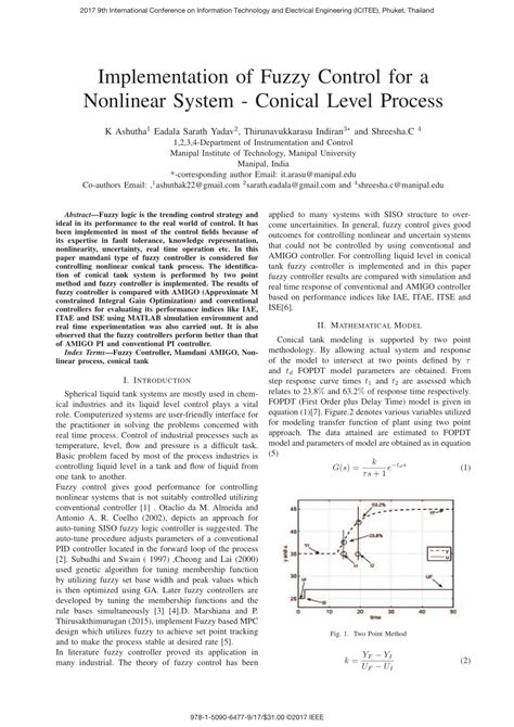 pdf implementation of fuzzy control for a nonlinear system — conical