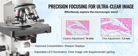 Vevor Compound Trinocular Microscope 40x 5000x Magnification Trinocular Compound Lab