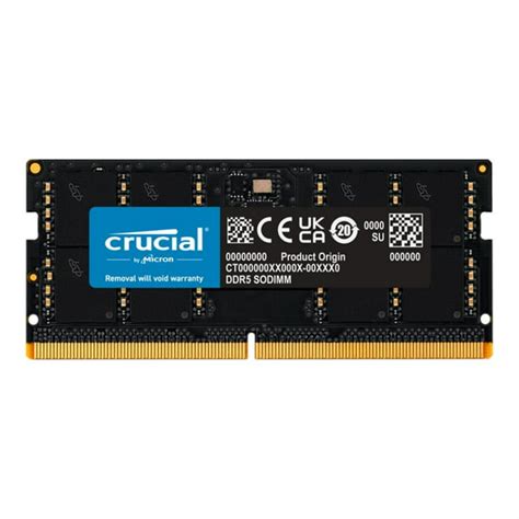 Crucial 32gb 262 Pin Ddr5 So Dimm Ddr5 4800 Pc4 38400 Laptop Memory Model Ct32g48c40s5