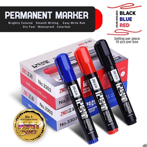Red Blue Black Quick Dry Permanent Waterproof Marker 1pcs Shopee Philippines