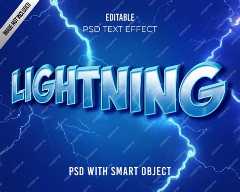Premium Psd Lightning Text Effect 3d