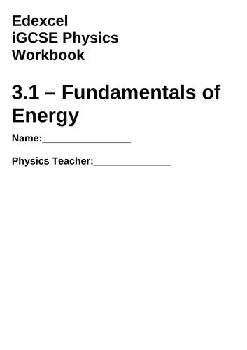 Edexcel Igcse Physics Energy Complete Set Of Resources Teaching Resources