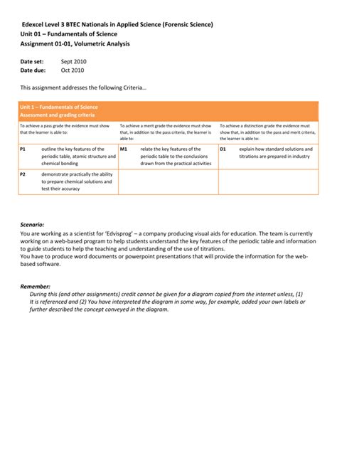 Edexcel Level 3 Btec Nationals In Applied Science Forensic