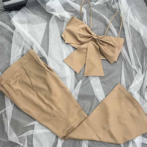 ست کراپ و شلوار پاپیونی زنانه