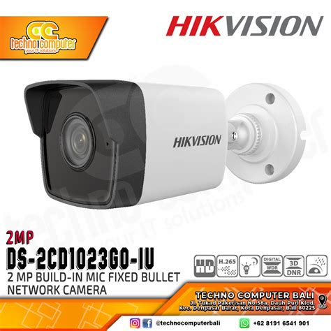 HIKVISION DS 2CD1021G2 IU 2MP INDOOR Build In Mic Fixed Bullet Network Camera