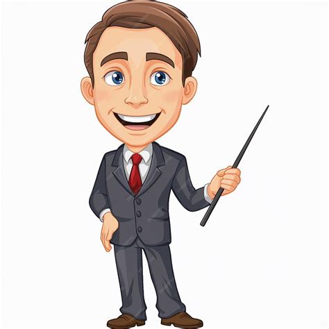 Premium Vector A Cartoon Character With A Pointer And A Pointer In The Middle