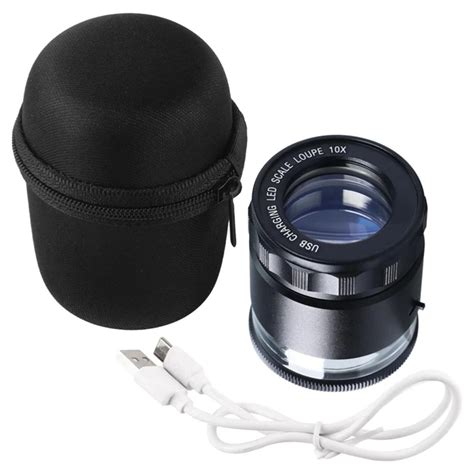10x Illuminated Jewelers Magnifier Measuring Scale Usb Rechargeable 6