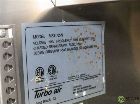 Turbo Air Mst 72 N Refrigerated Sandwich Prep 72 Roller Auctions