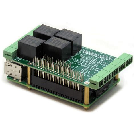 Sequent Microsystems 4 Relays 4 Hv Inputs 8 Layer Stackable Hat For