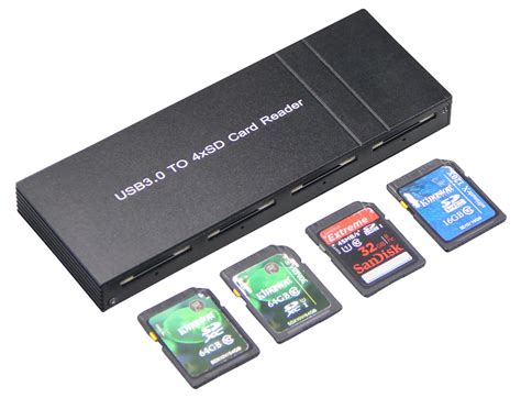 Multiple Usb 3 0 Aluminum Sd Card Reader Writer With 4 Port Sd Card Slots Buy External Card