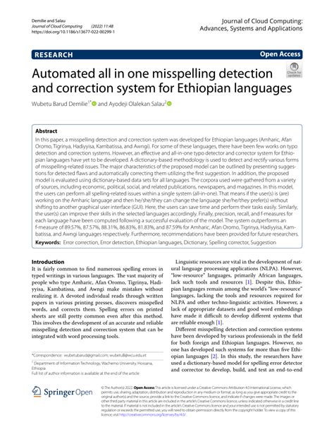 Pdf Automated All In One Misspelling Detection And Correction System