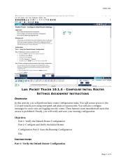 Configuring Router Settings In Packet Tracer Course Hero