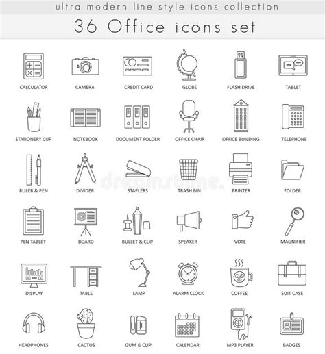 Vector Office Ultra Modern Outline Line Icons For Web And Apps Stock Vector Illustration Of