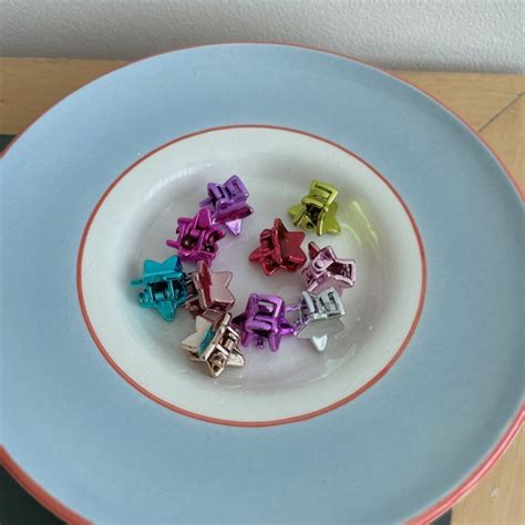 ﻿메탈 컬러 미니 스타 별 세트 헤어집게핀