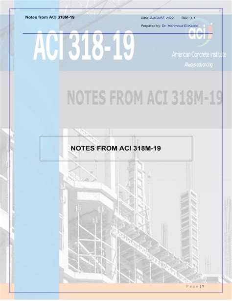 Notes On Aci 318 19
