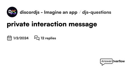 private interaction message discord js imagine an app