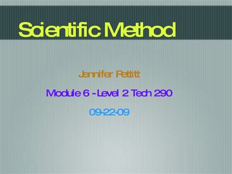 Scientific Method Ppt Ppt