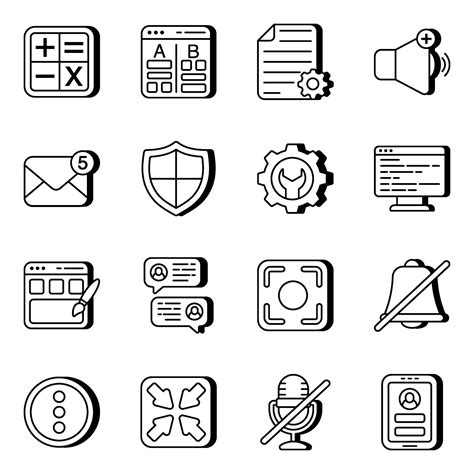 Pack Of Ui Linear Icons Vector Art At Vecteezy
