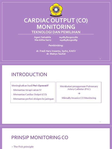 Cardiac Output Monitoring Pdf