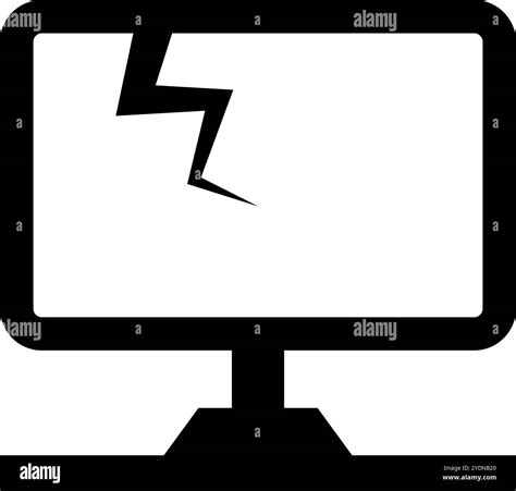 Cracked Screen Computer Icon Editable Vector Stock Vector Image Art Alamy