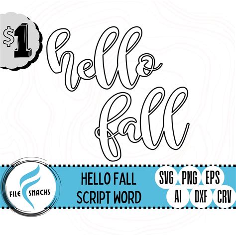 Script Hello Fall Word SVG Cursive Fall Svg Fall Words SVG Files Omtech Cutting Files