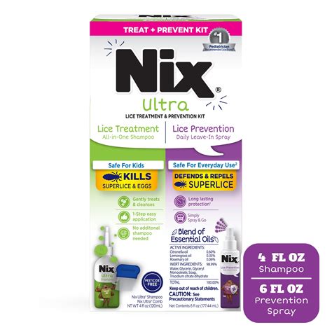 Nix Ultra Super Lice Treatment And Prevention Hair Kit Shampoo Removal