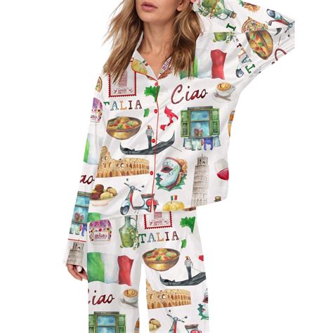 Rome Italy Travel Jubilee Satin Pajama Set For Women