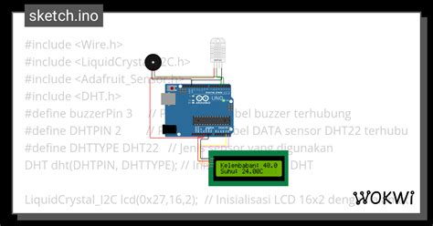 Kelembapan Suhu Buzzer Wokwi Esp32 Stm32 Arduino Simulator