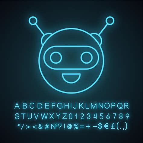 Chatbot Neon Light Icon Talkbot Circle Head Laughing Chat Bot Modern