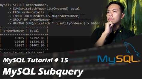 Sql Tutorial 15 Subquery Codelikeld Tagalog Tutorials Youtube