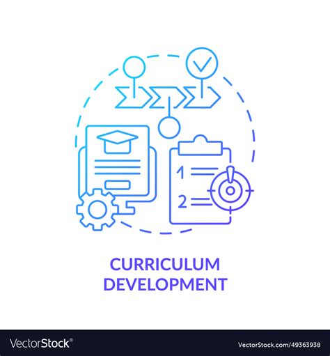 Gradient Line Icon Curriculum Development Concept Vector Image