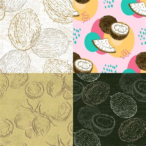 Premium Vector Seamless Pattern With Coconuts