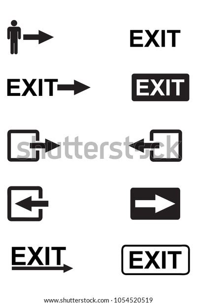 Vector Black Exit Icon Set Stock Vector Royalty Free 1054520519 Shutterstock