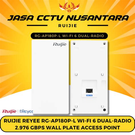 Jual Ruijie Reyee Rg Ap180p L Wi Fi 6 Dual Radio 2 976 Gbps Wall Plate Access Point Shopee