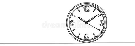 Continuous One Line Drawing Of Clock Clock Linear Icon Stock Vector Illustration Of Icon