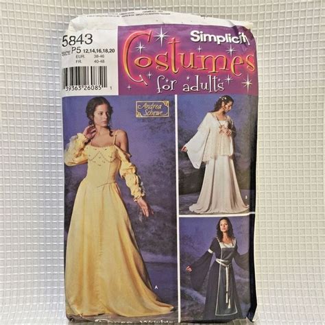 Simplicity 5843 Costume Dress Pattern Lotr Star Wars Padme Medieval Sz