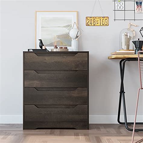 Modern 4 Drawer Dresser Wood Chest Of Drawers With Storage Clothing
