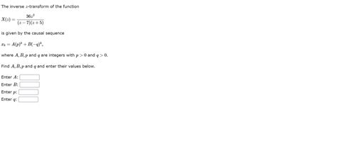 Solved The Inverse Z Transform Of The Function Chegg