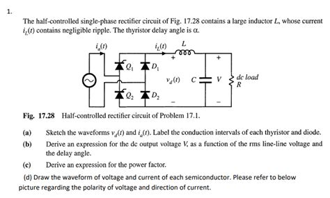 Solved The Half Controlled Single Phase Rectifier Circuit Chegg