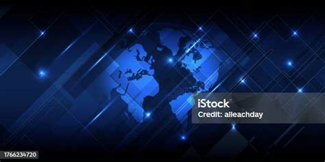 미래 지향적인 디지털 기술 예술 작품의 벡터 일러스트 와 글로브와 디지털 요소 격자 선 회로 광고 및 게임 아트워크 0명에 대한 스톡 벡터 아트 및 기타 이미지 Istock