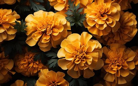 Premium Ai Image Marigold Flowers Background Or Wallpaper