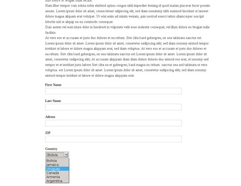 Webform Country List