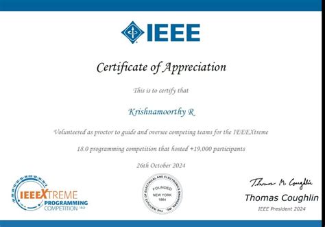Ieeextreme Ieee Programming Techcommunity Collaboration Volunteering Drkrishnamoorthy R