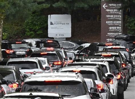 줄 선 나들이 차량