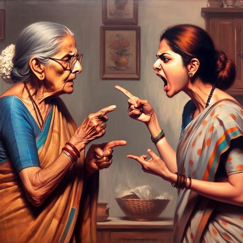 Dramatic Clash Between Mother In Law And Daughter In Law Ai Art