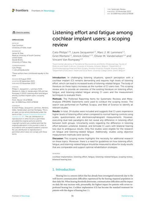 pdf listening effort and fatigue among cochlear implant users a