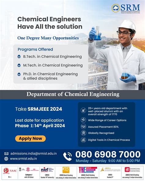 Srm Ist Chennai On Linkedin Srmist Chemicalengineering Srmcet Chemists Engineering Srmjeee…