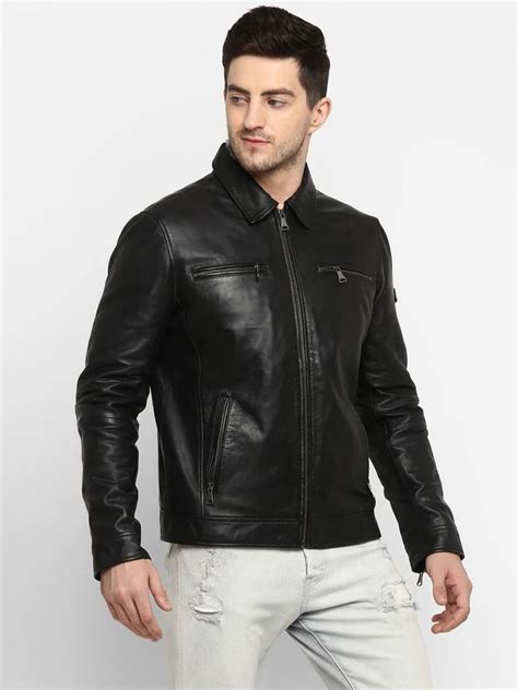 Men Black Leather Classic Jacket At ₹ 3800piece South Delhi New